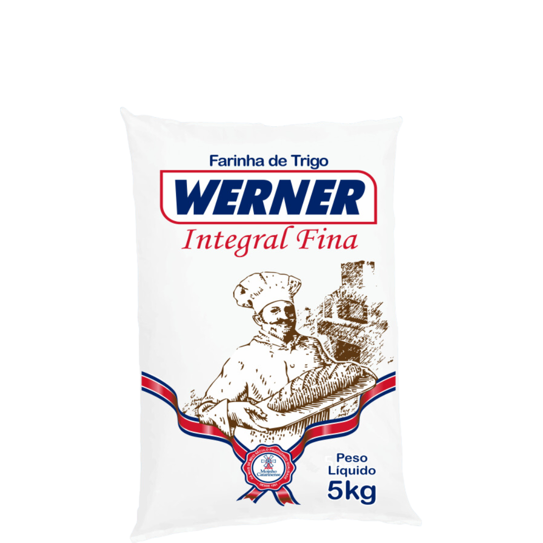 Farinha de trigo Integral fina reconstituída 5kg – Werner Alimentos